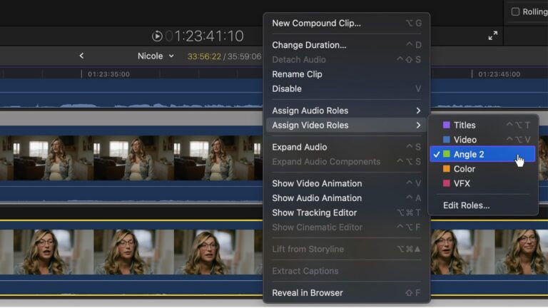 How to use FCPX custom roles to organize a multicam sequence.