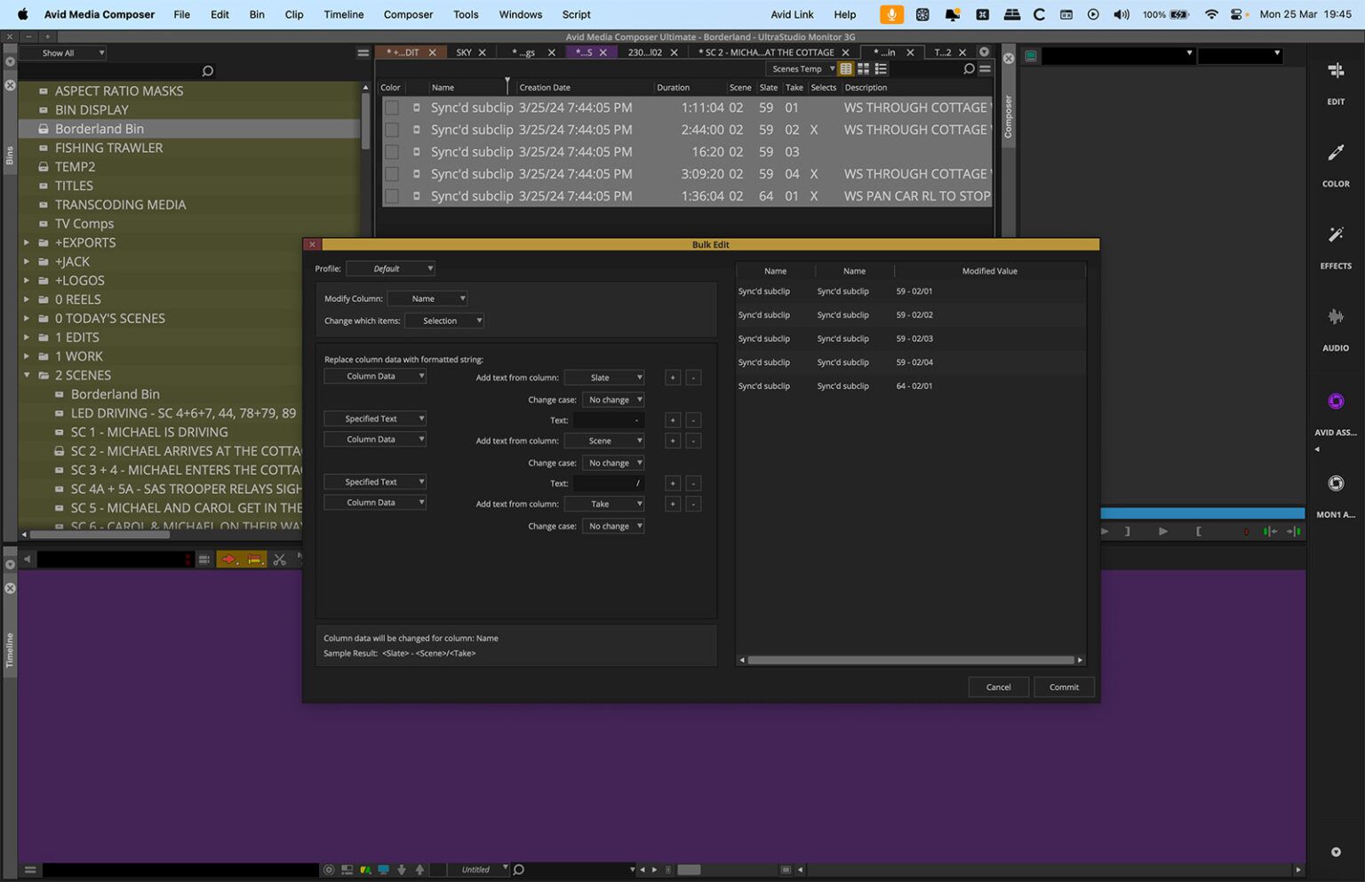 How to batch rename files inside an Avid Media Composer bin.
