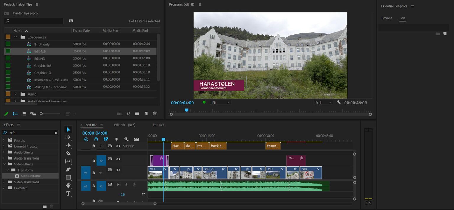 Insider Tips: Get Better Results from Premiere Pro Auto Reframe