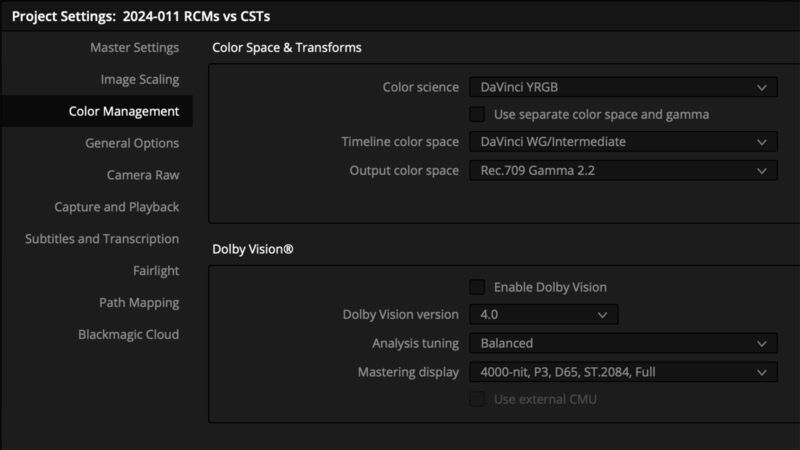 Should You Use Resolve Color Management or CSTs? - Frame.io Insider